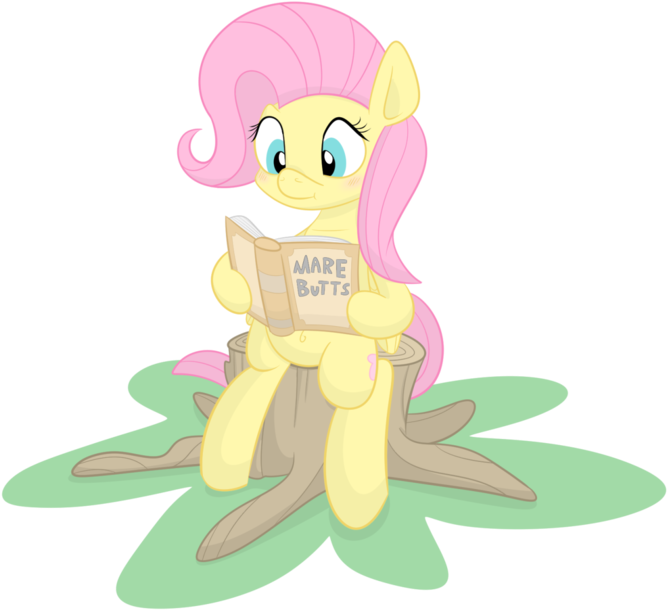 Just Fluttershy Reading A Book By Jittery The Dragon - Fluttershy ...