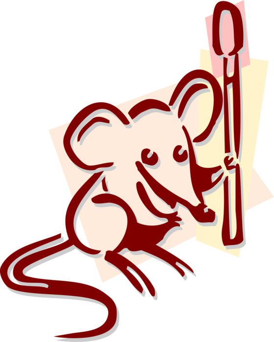 Download Vector Illustration Of Rodent Mouse With Match Stick Clipart ...