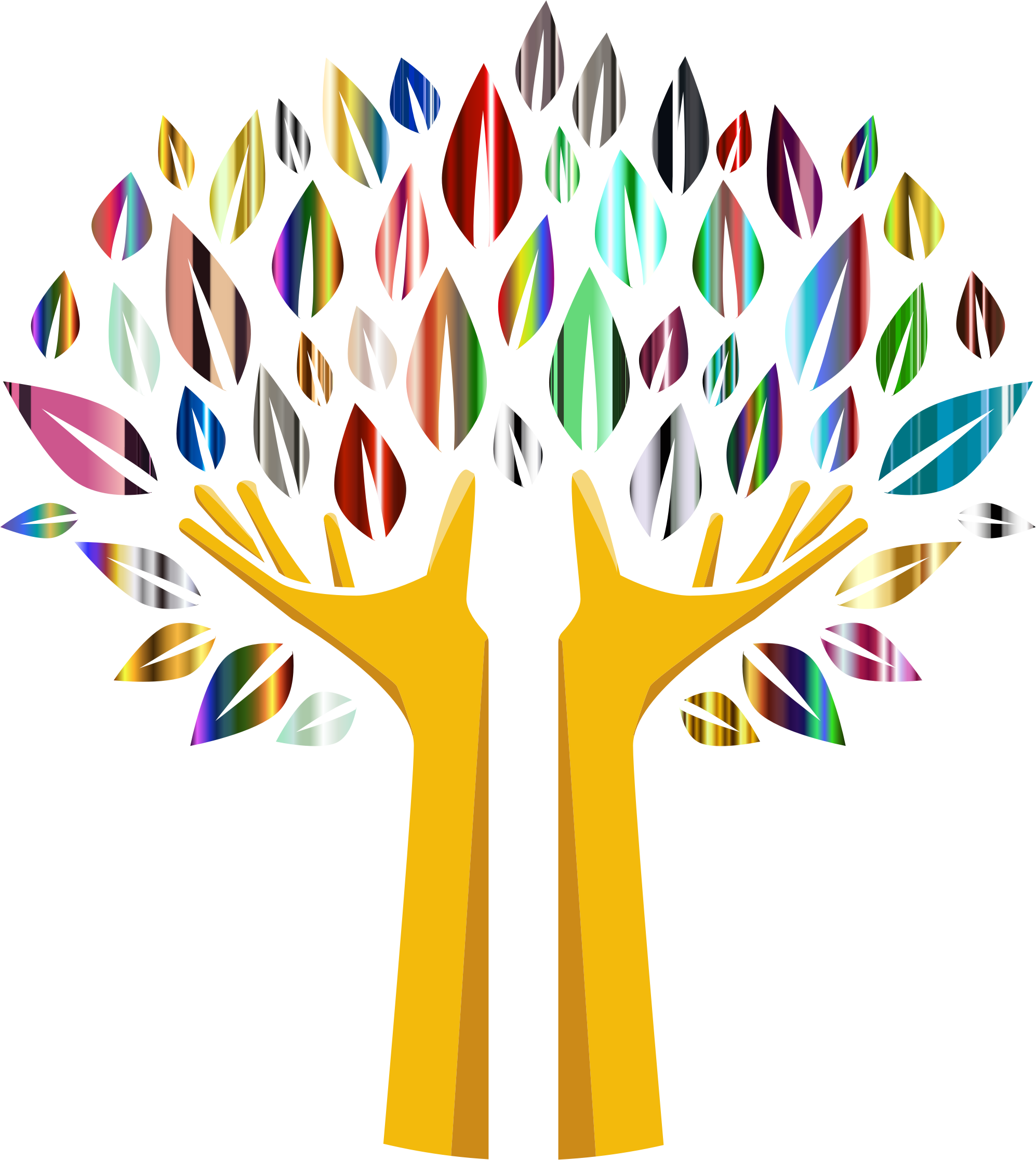 Hands Tree 3 No Background Clipart - Full Size Clipart (#2159621 ...