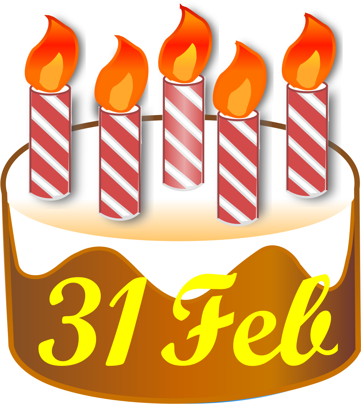 31 February Birthday Cake - Clip Art - Png Download - Full Size Clipart ...