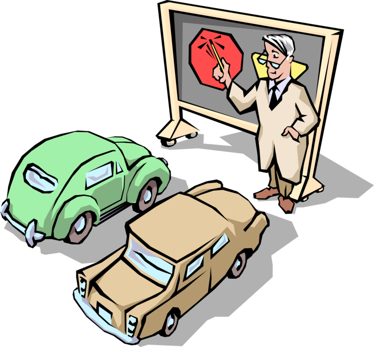 Vector Illustration Of Driver's Ed Driving School Teacher Clipart ...