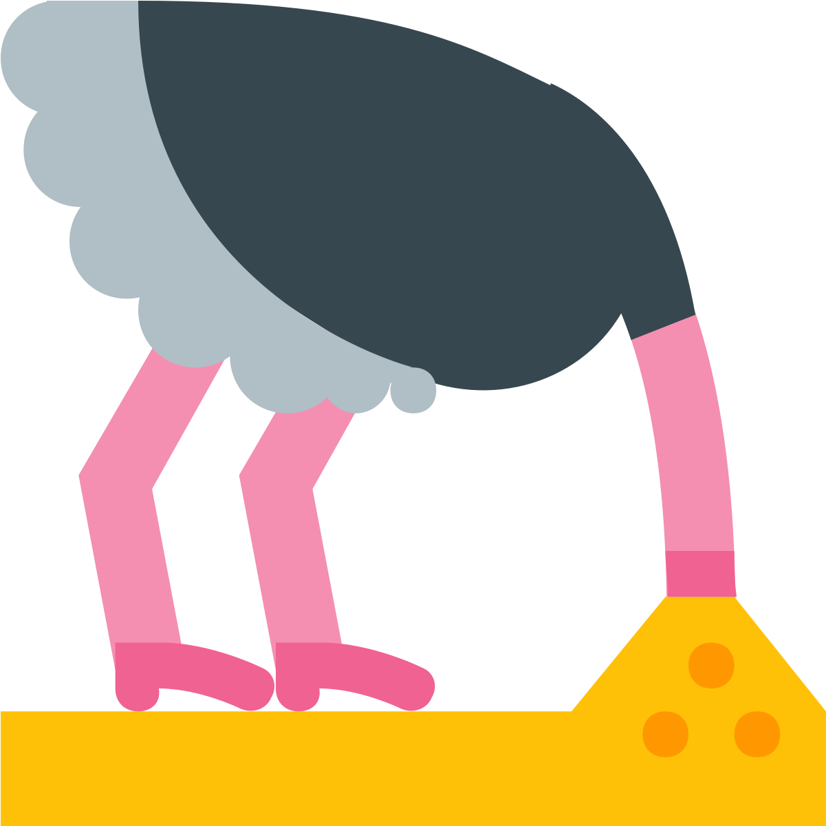 An Ostrich Head In The Sand Icon Is Shown - Common Ostrich Clipart ...