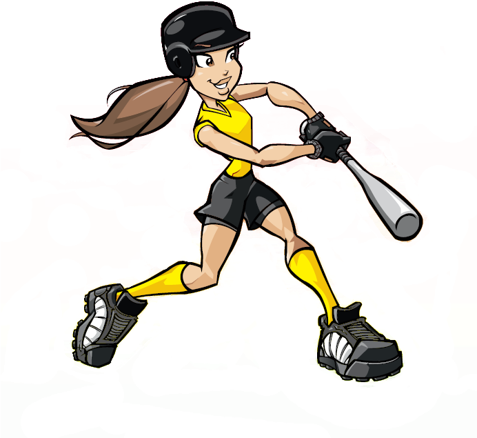 Women's Softball Clip Art Clipart Download - Free Cartoon Softball Player - Png Download - Full ...