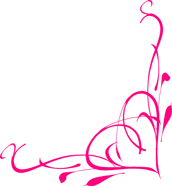 Corner Heart Swirl Clip Art - Pink Corner Border Clipart - Png Download ...