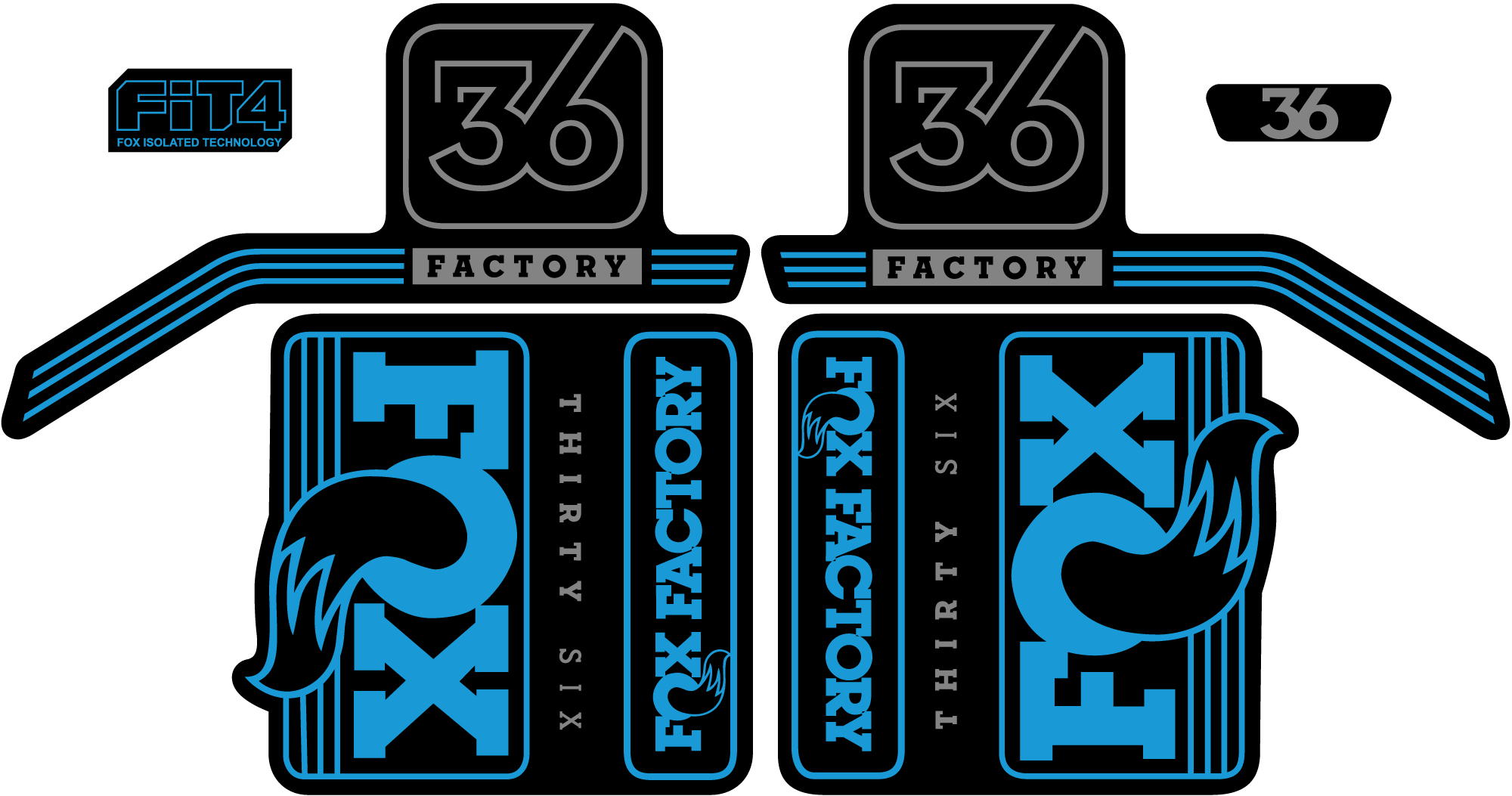 36 Float Decal Set - Fox Fork 2016 36 Factory Series Orange Logo Decals ...