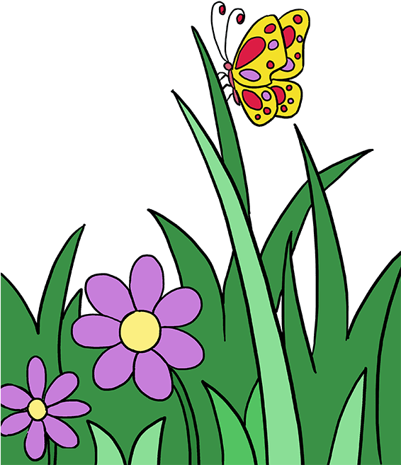 How To Draw Butterfly Garden Clipart - Full Size Clipart (#2231064 ...