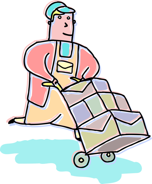Download Vector Illustration Of Overnight Courier Delivers Shipping ...
