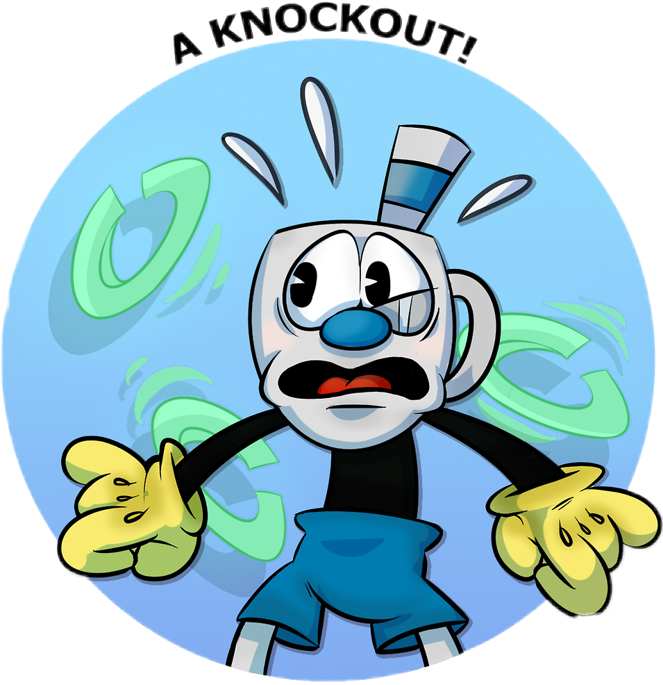 Mugman Cuphead Scared Emoticon Blue Logo Clipart - Full Size Clipart ...