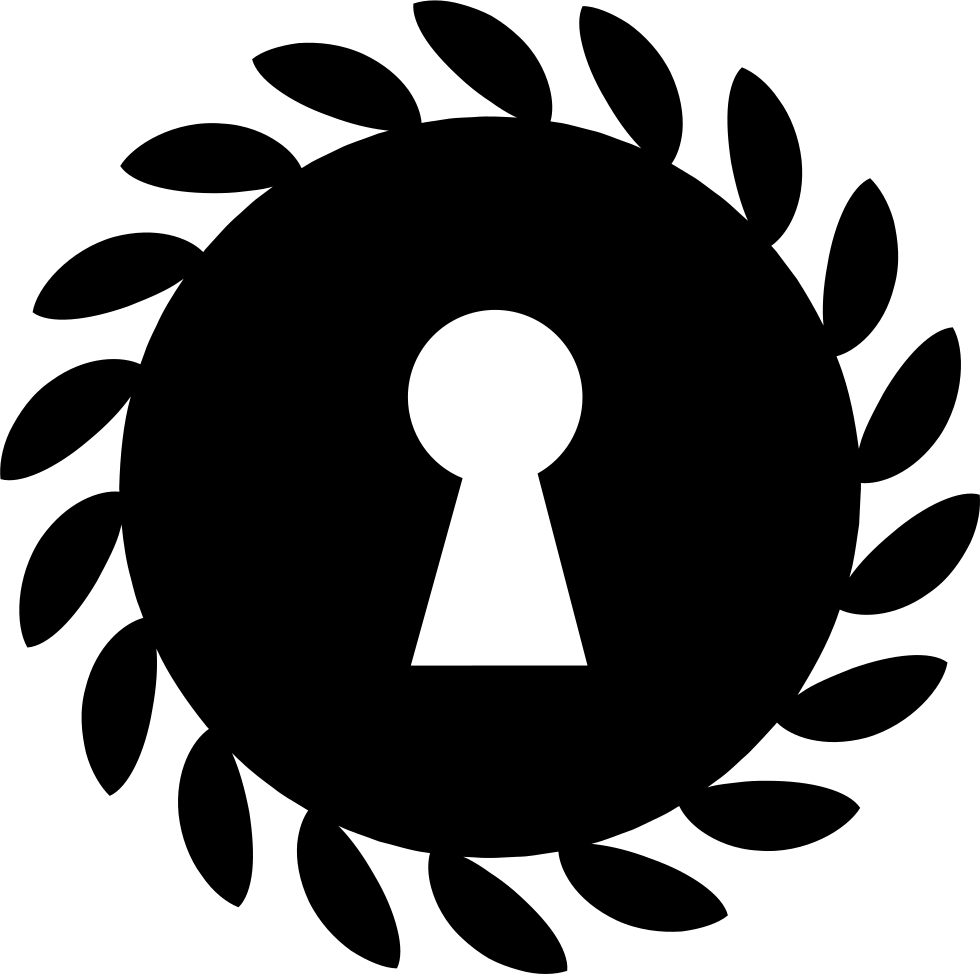 Keyhole Shape Inside A Circle With Leaves On The Border Clipart Full Keyhole Shape Inside A Circle With Leaves On The Border Clipart Full