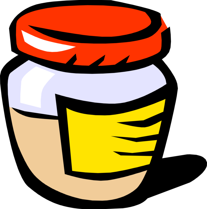 Vector Illustration Of Mustard Condiment Jar Clipart - Full Size ...