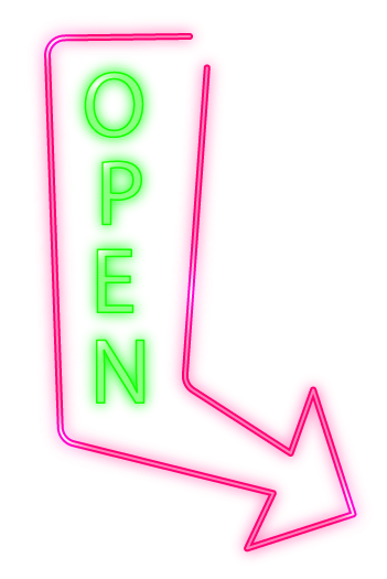 Download Open Arrow Neon Sign Clipart (#2399274) - PinClipart