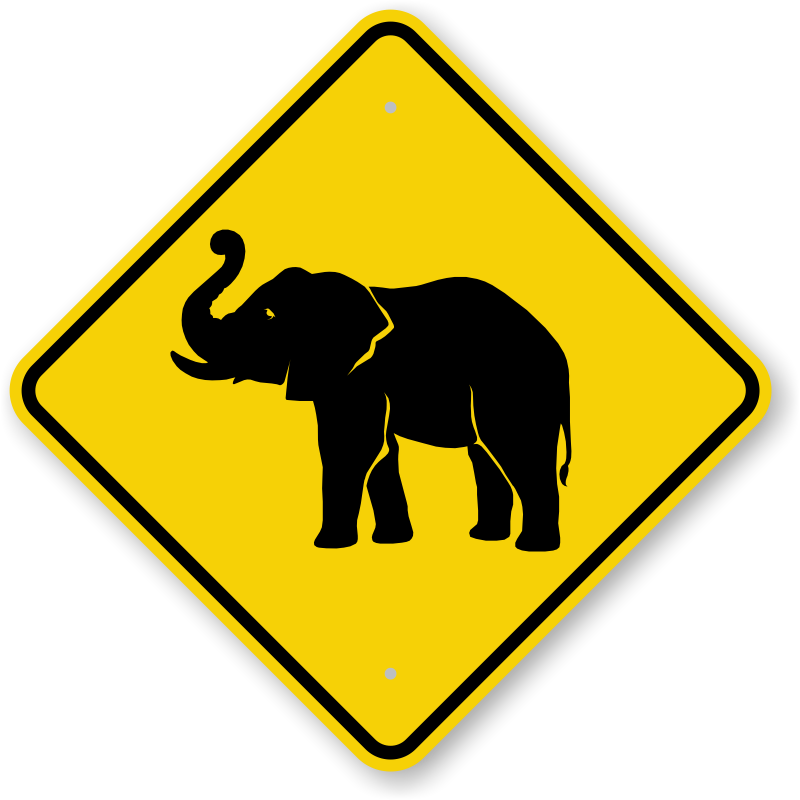 Elephant Crossing Sign - Wait Traffic Sign Clipart - Full Size Clipart ...