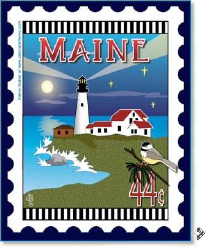 State Stamp Maine Clipart - Full Size Clipart (#2400326) - PinClipart