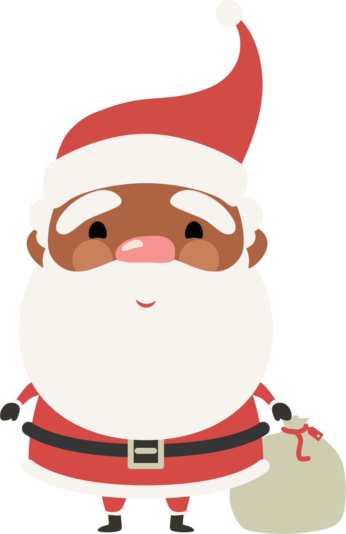 Download This Is A Sticker Of A Brown Santa Clipart (#2410616) - PinClipart