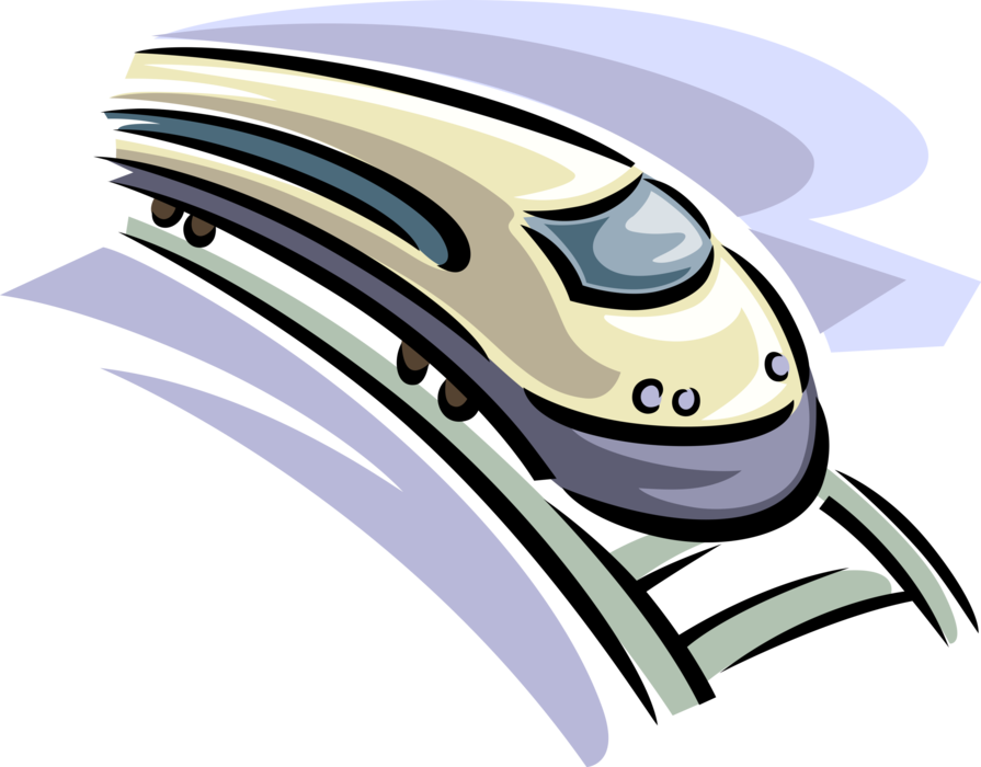 Download Vector Illustration Of High Speed Bullet Train Rail Clipart ...