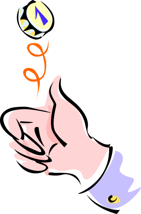Download Vector Illustration Of Hand Flipping Money Coin In Clipart ...