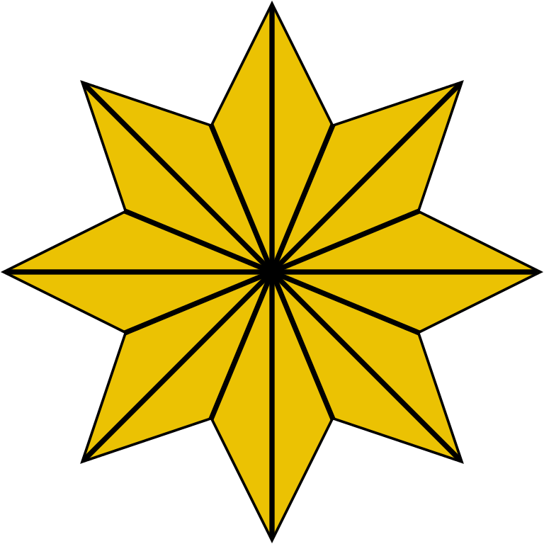 Eight-pointed Star 16 Radial Lines Clipart - Full Size Clipart ...