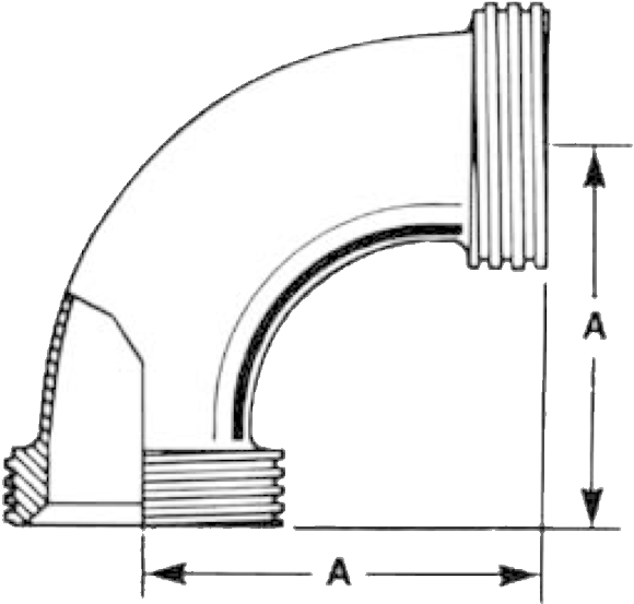 2c 1″ Elbow 90° Bevel Seat Threaded End X Bevel Seat Clipart - Full ...