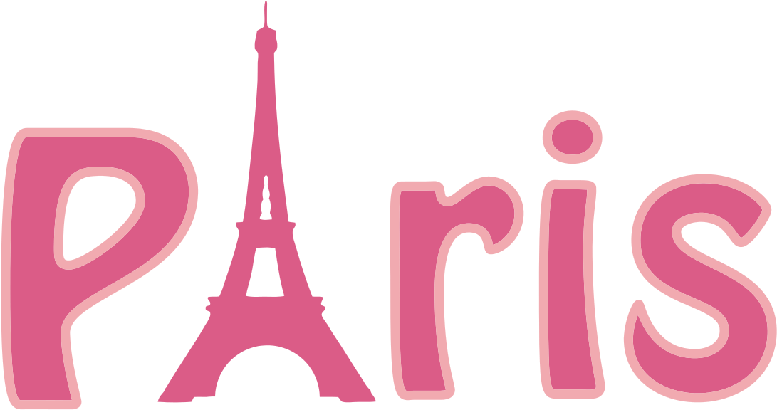 Paris Typography Pink Clipart - Full Size Clipart (#2431982) - PinClipart
