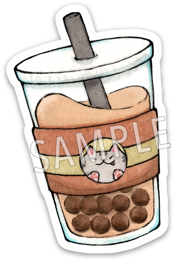 Boba Mew Tea Vinyl Sticker Clipart - Full Size Clipart (#2443656 ...
