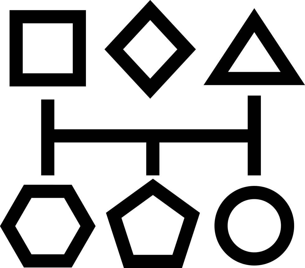 Geometrical Basic Shapes Outlines In A Graphic Connected Clipart - Full ...