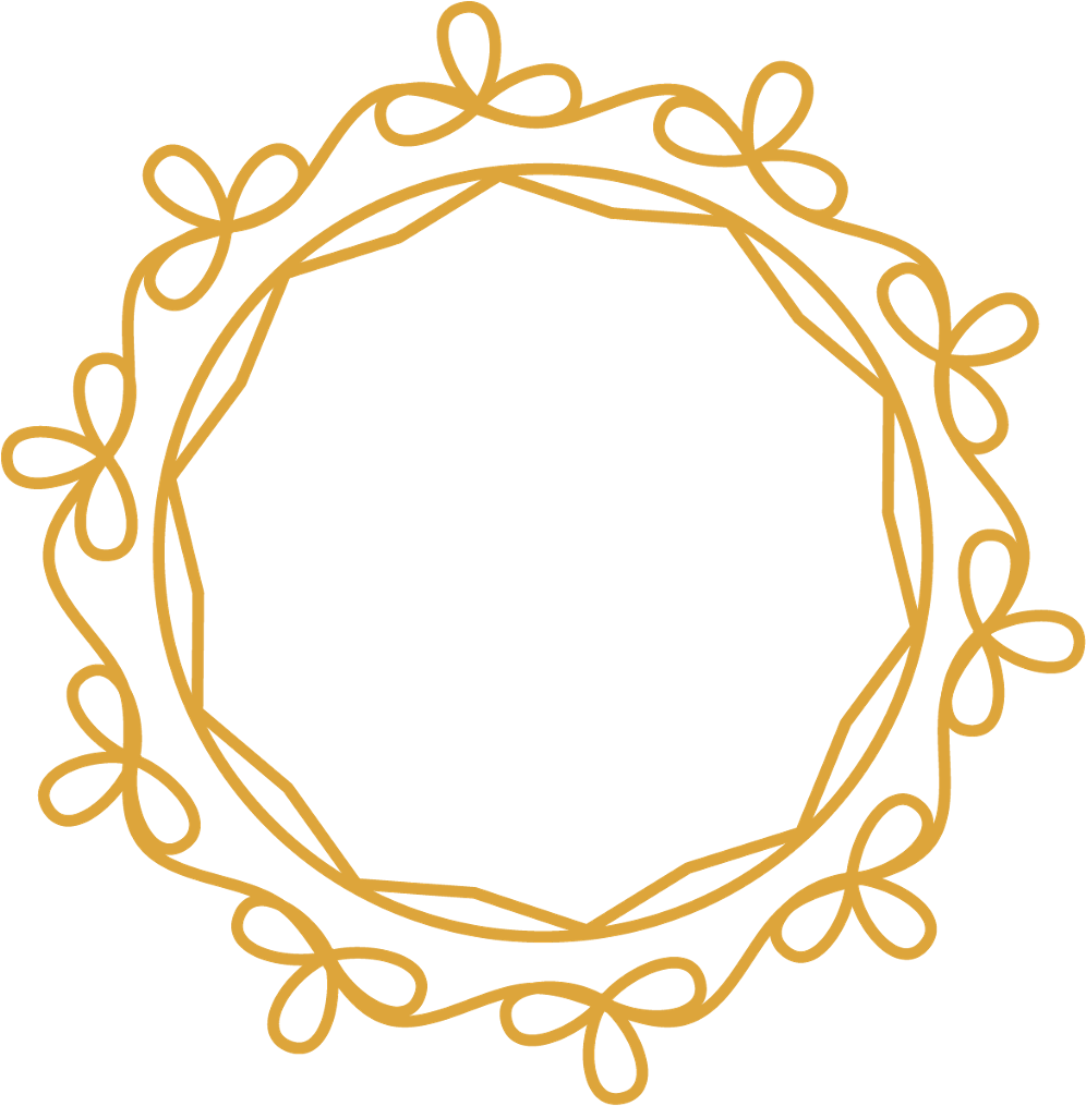 Gold Wreath Frame Border Circle Round Swirls Decor Clipart - Full Size ...