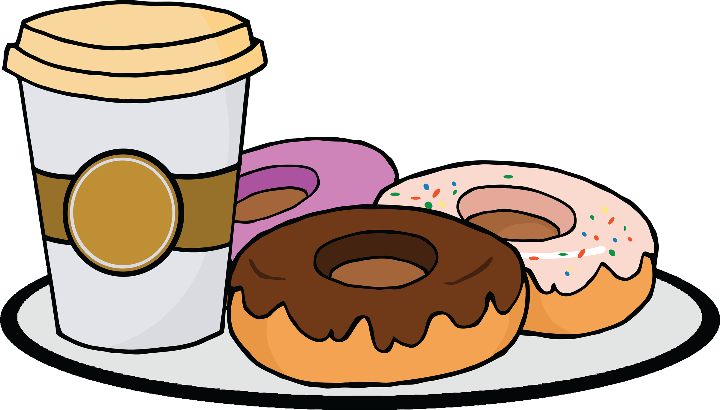 Download Funny Donut Clipart - Cartoon Coffee And Donut - Png Download ...