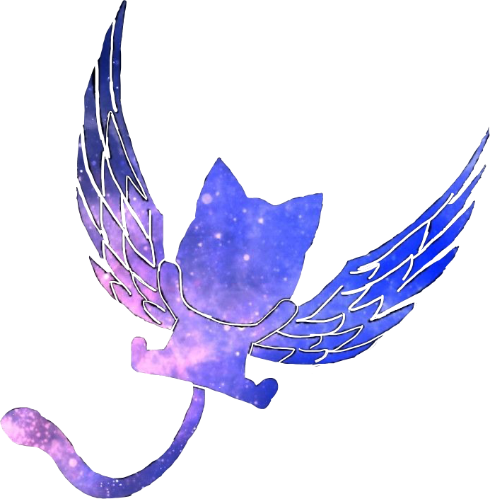 Download Fairytail Happy Anime Cat Flyingcat Galaxy Freetoedit Clipart ...