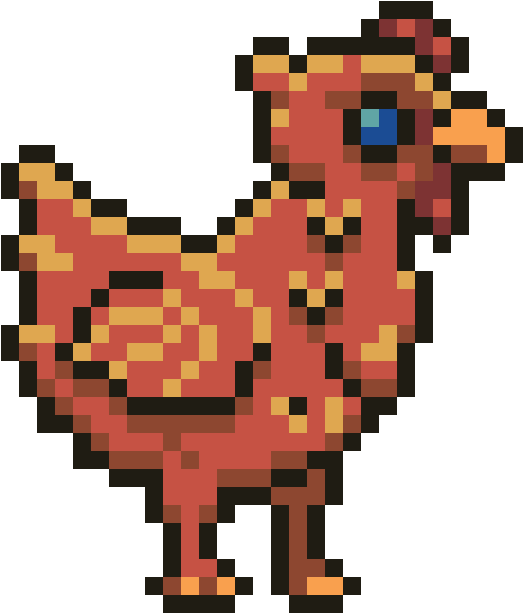 Pixelated Chicken Walking Strange Focus Attention E Clipart - Full Size ...