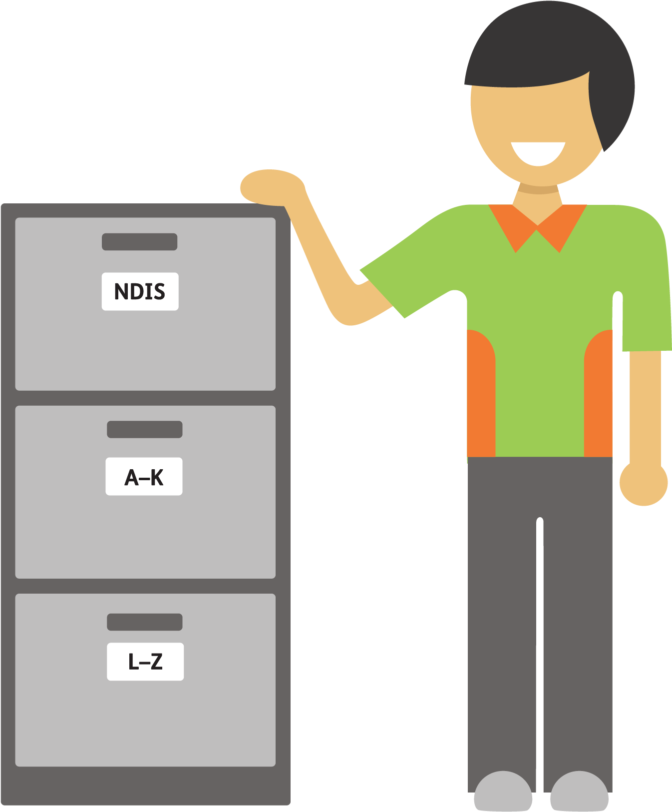 Illustration Of A Man Beside A Filing Cabinet Clipart - Full Size ...