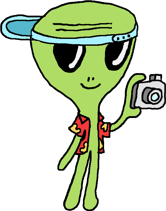 Alien Taking A Picture Sticker By Studios Sticker Clipart - Full Size ...