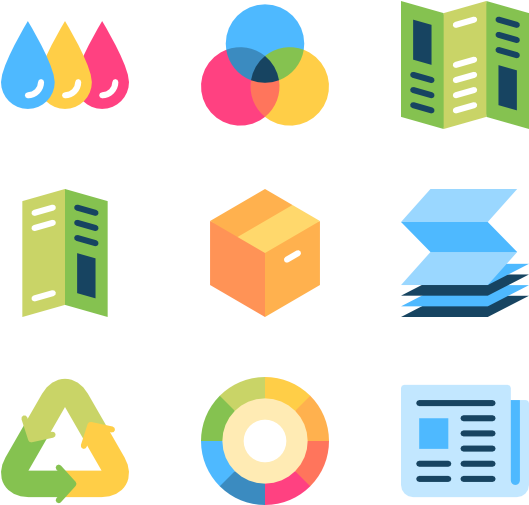 Printing Press Icons Set Clipart - Full Size Clipart (#2572043 ...