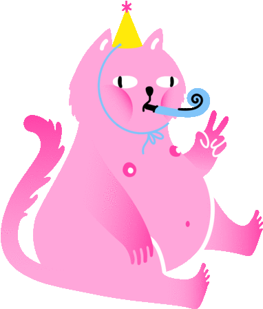 Cat Birthday Sticker Lula Dmitrieva For Ios Android Clipart - Full Size ...