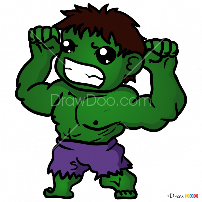 Sponges Drawing Hulk - Hulk Kawaii Clipart - Full Size Clipart (#266461 ...