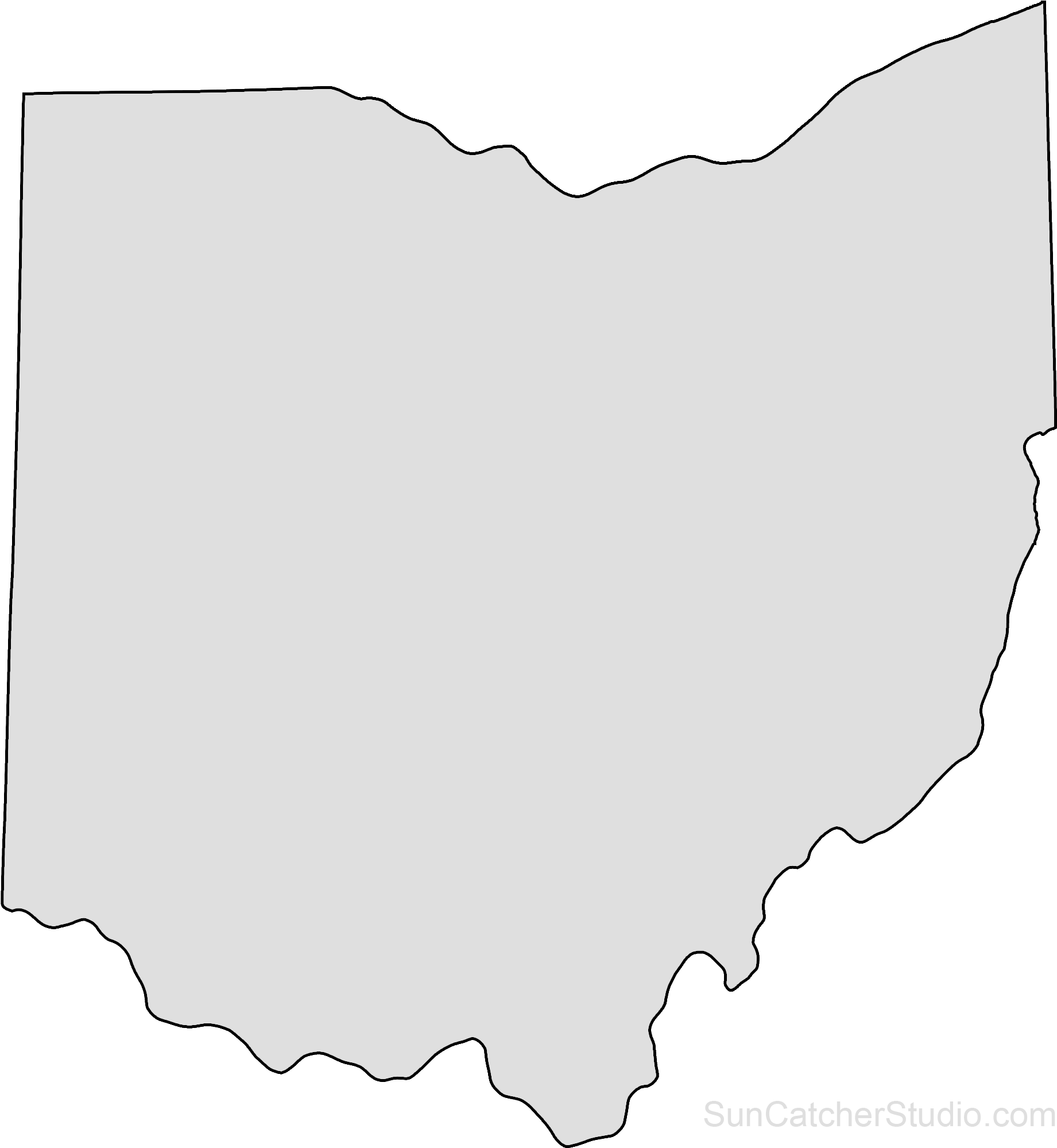 Ohio Map Outline Png Shape State Stencil Clip Art Scroll Transparent ...