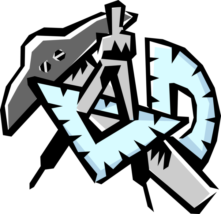 Vector Illustration Of Technical Drawing Instruments Clipart - Full ...