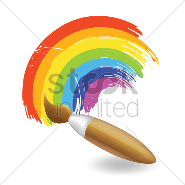 Paint Brush Multicolor Clipart Paint Brushes - Rainbow Paint Brush Clip ...