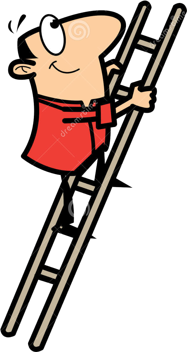 Download Image Freeuse Stock Climbing A Ladder Clipart - Cartoon Man ...