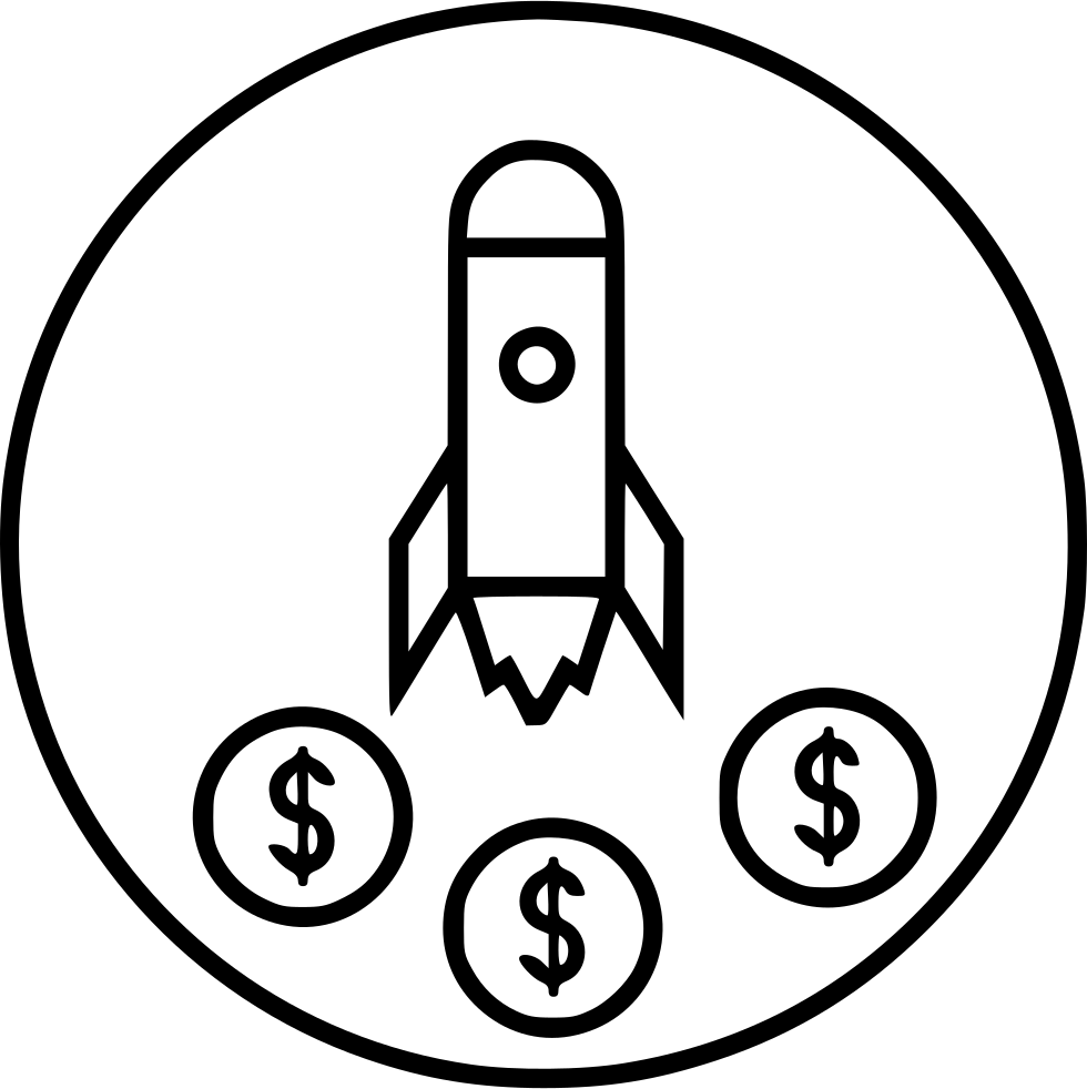 Coins Fly Rocket Space Spaceship Startup Comments Clipart - Full Size ...