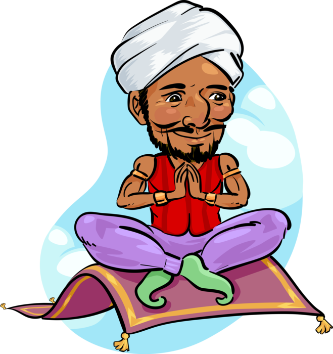 Vector Illustration Of Arabian Mythology Jinni Or Genie Clipart - Full ...