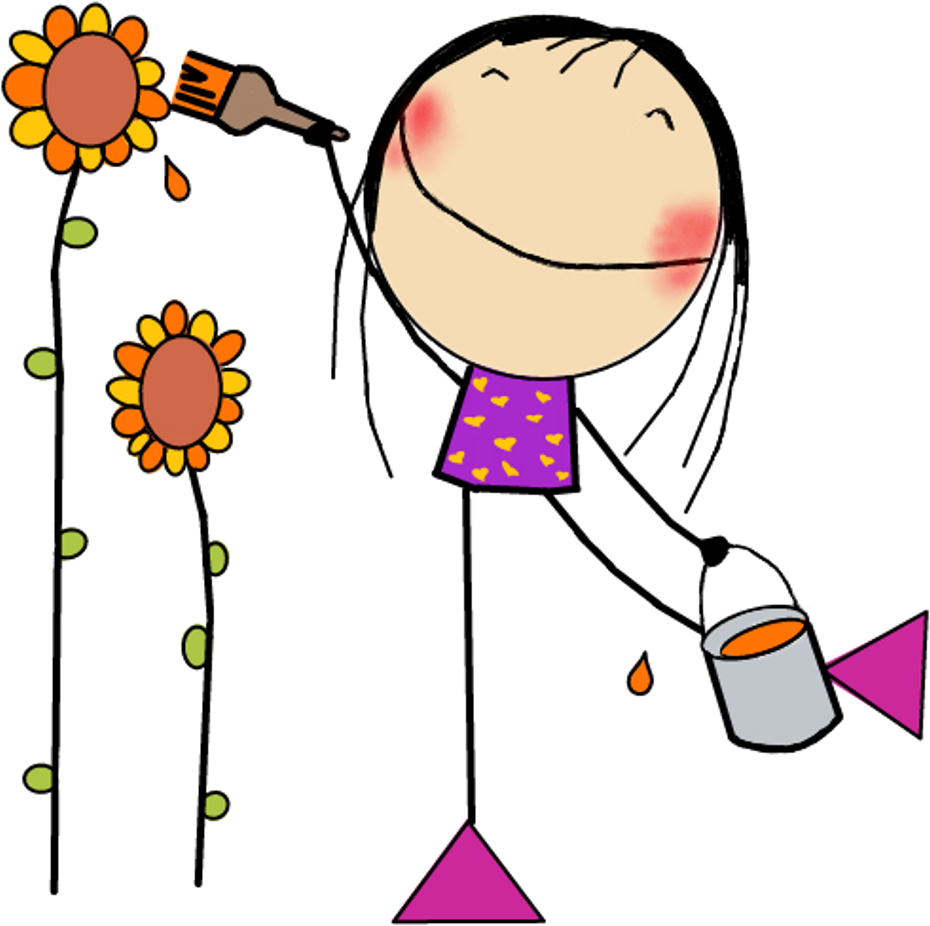 Download Scstickfigures Stickfigures Mydrawing Girl Flower Happy ...