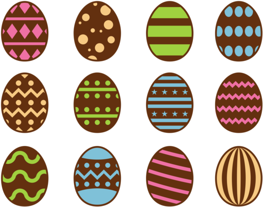 Chocolate Easter Eggs Icons Vector Clipart - Full Size Clipart ...
