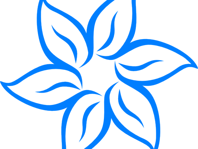 Blue Flower Clipart Outline - Png Download - Full Size Clipart ...