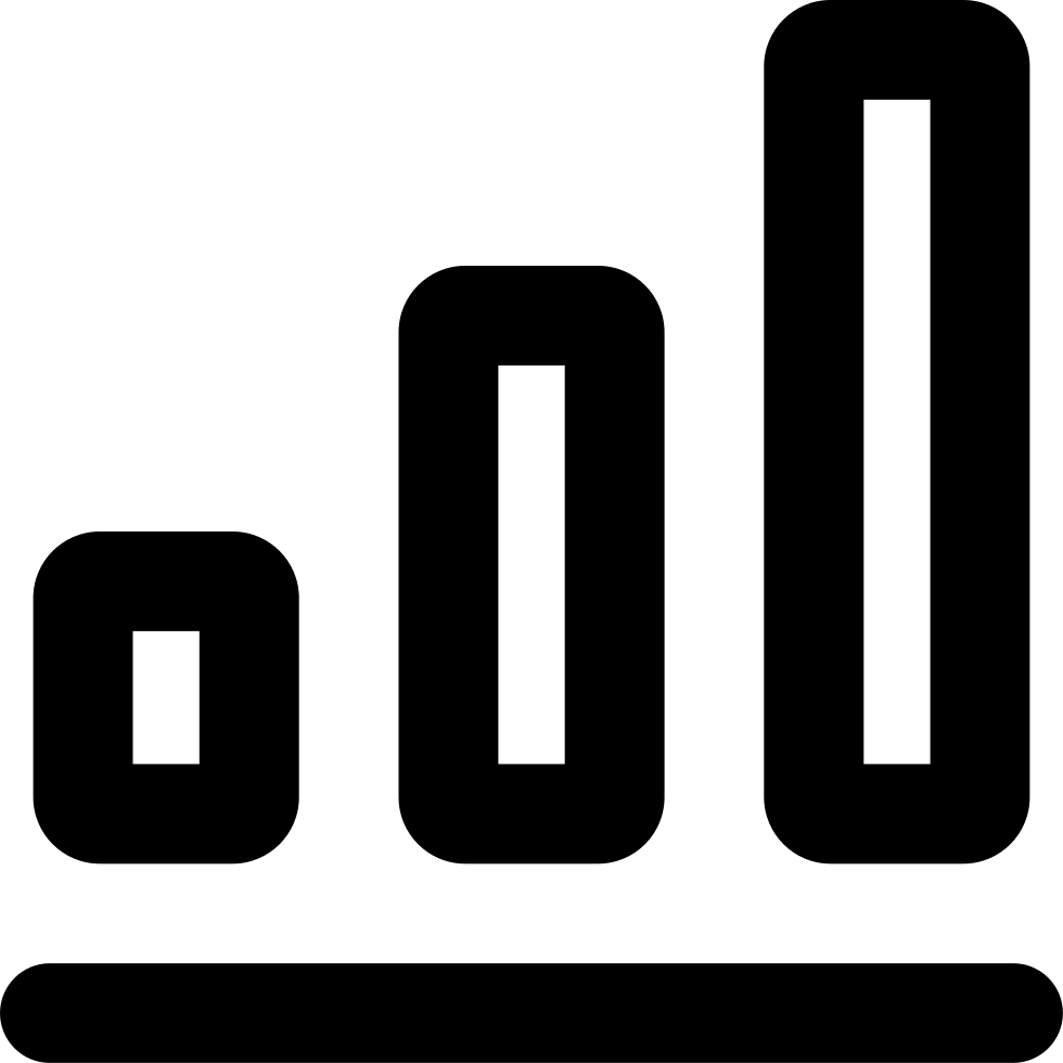 Three Ascending Graphic Of Gross Bars Outline Interface Clipart - Full ...