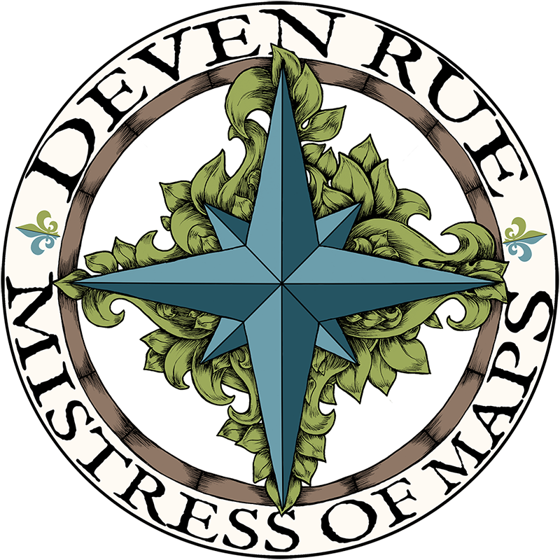 Deven Rue Mistress Of Maps Compass Rose Logo Clipart - Full Size ...