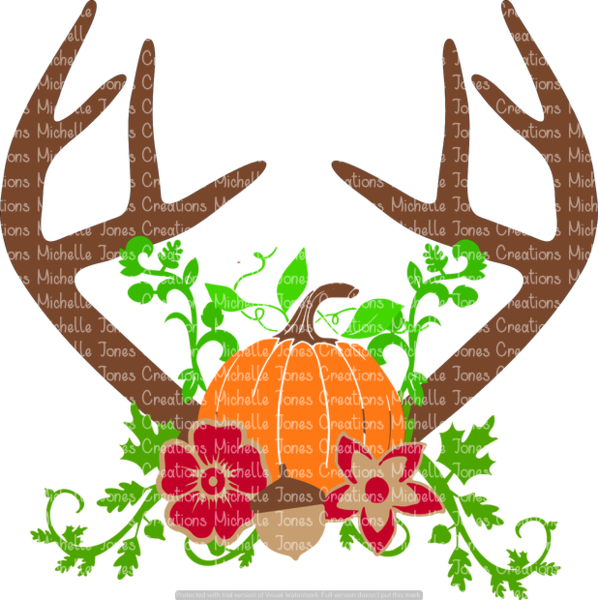 Fall Antlers With Pumpkin Clipart - Full Size Clipart (#2876059 ...