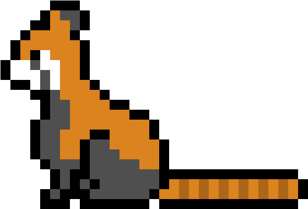 Pixel Red Panda Clipart - Full Size Clipart (#2876904) - PinClipart