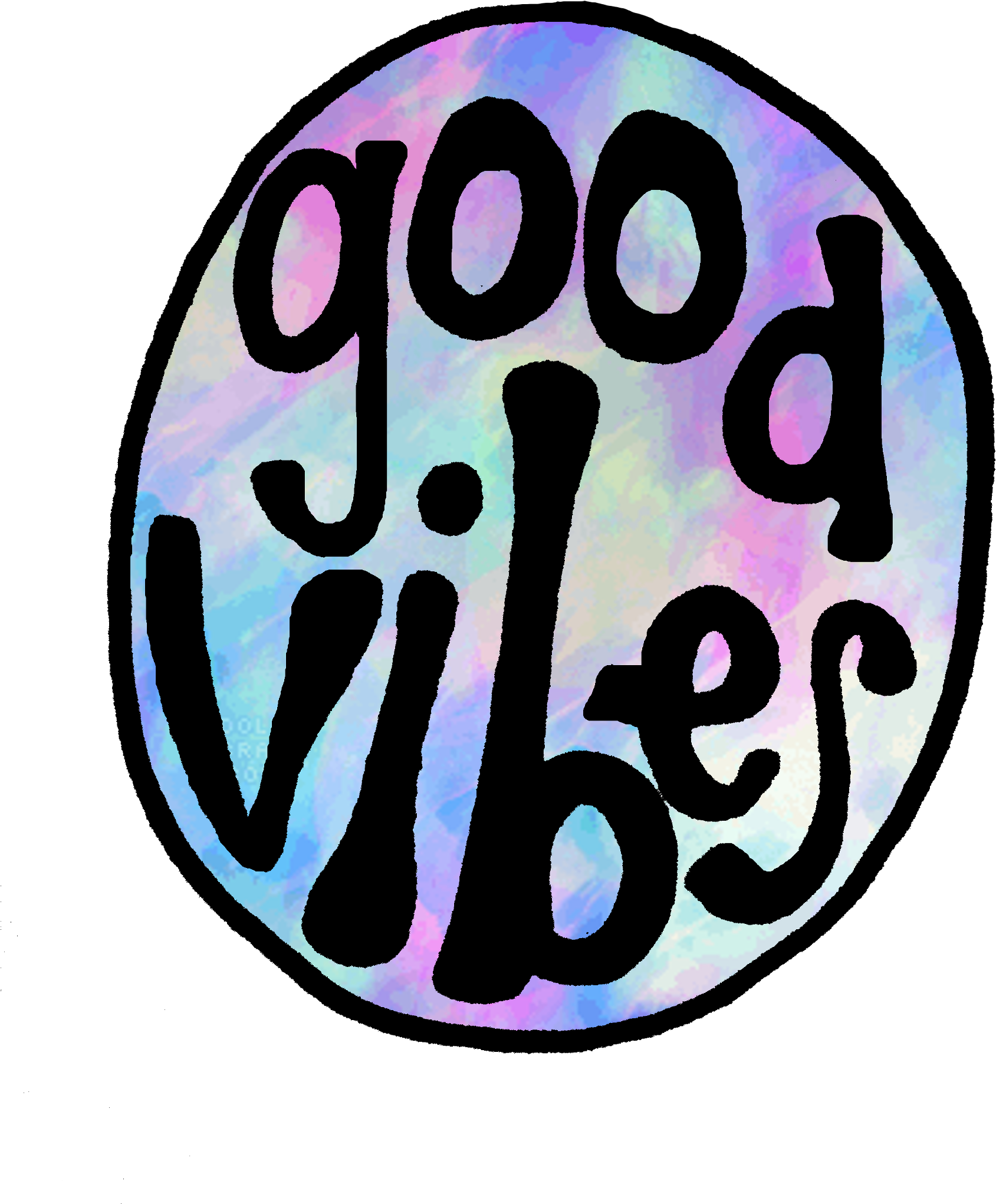 Groovy Good Vibes Watercolor Circle Clipart - Full Size Clipart ...