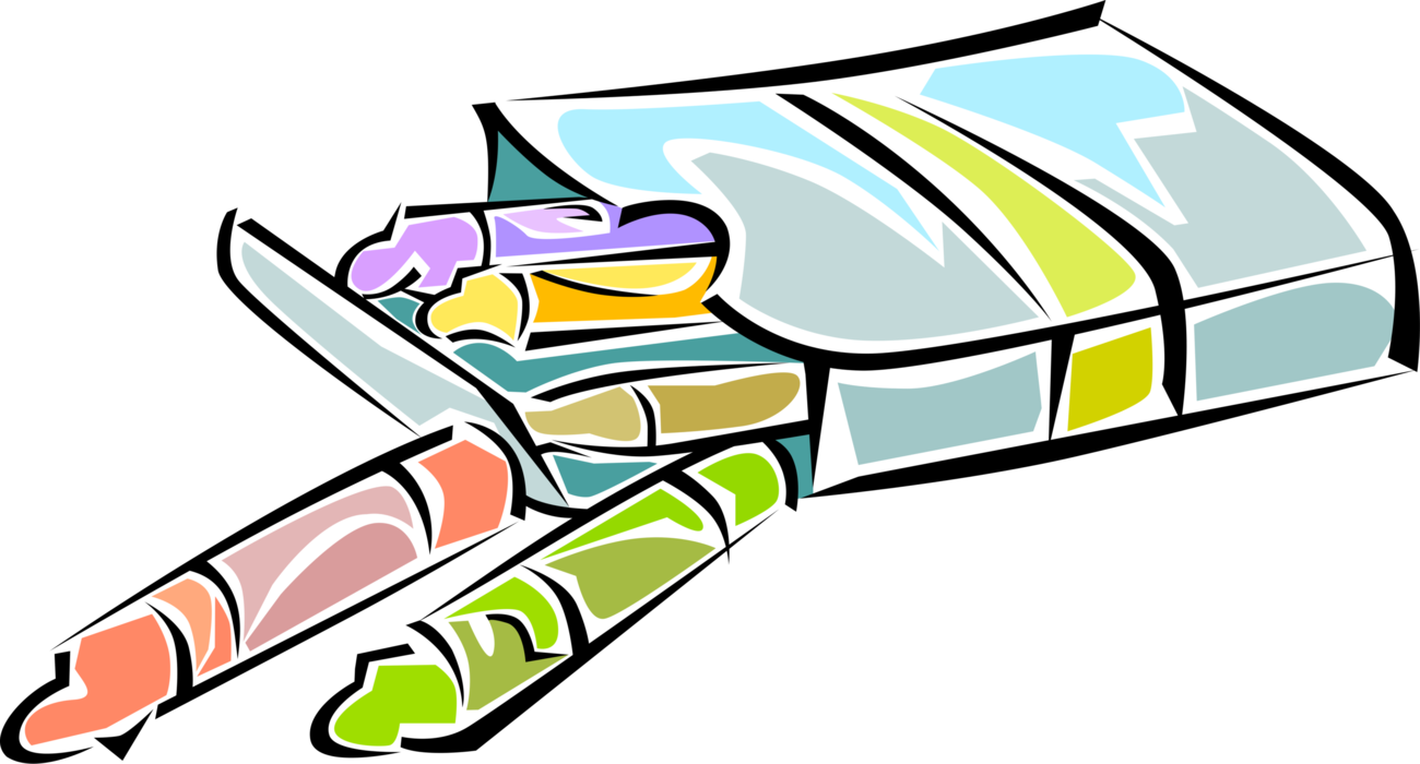 Vector Illustration Of Box Of Crayola Children's Coloring Clipart ...