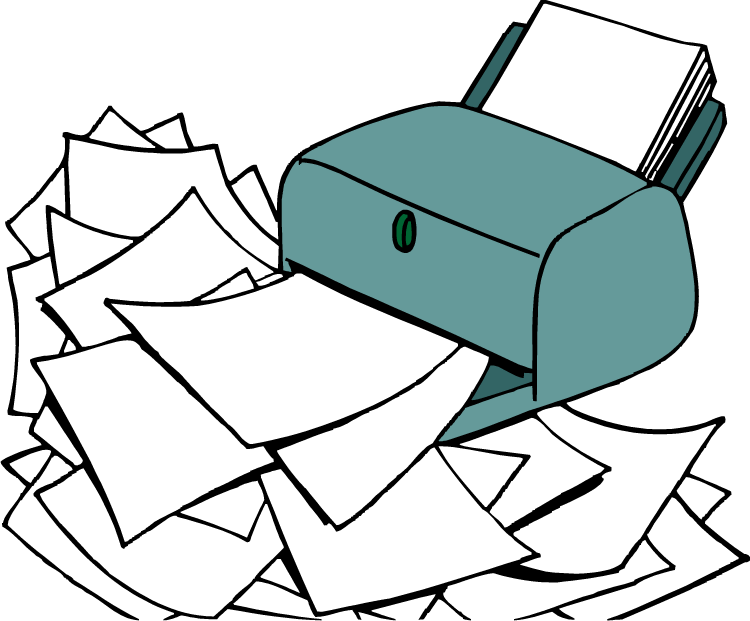 Save Paper Cliparts - Cartoon Printer With Paper - Png Download - Full ...